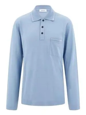 FERRAGAMO Long Sleeved Polo Shirt - Natural