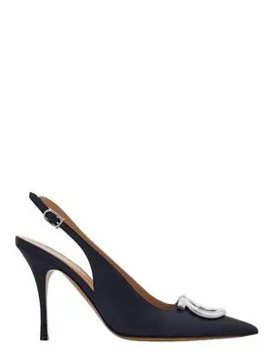 FERRAGAMO Maxi Gancini Slingback Pump - Navy