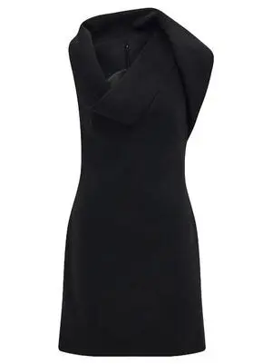 FERRAGAMO Short Asymmetric Dress - Black
