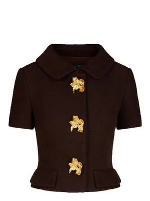 Oscar De La Renta Cyclamen Button Tweed Jacket - Gold