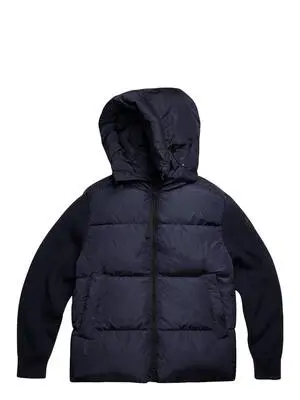 Canada Goose Hybridge Wool-knit Nylon Down Hooded Jacket - Navy