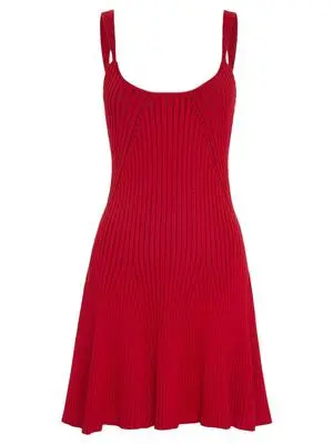 Ramy Brook Lidia Ribbed Mini Dress Red