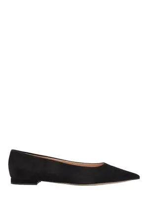 GIANVITO ROSSI Suede Ballerina Flats - Black