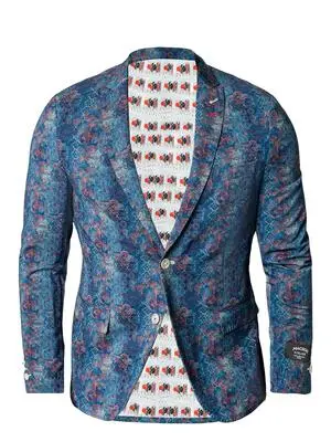 MACEOO Damask Unconstructed Blazer - Blue