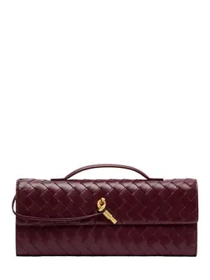 Bottega Veneta Andiamo Intrecciato Clutch - Burgundy