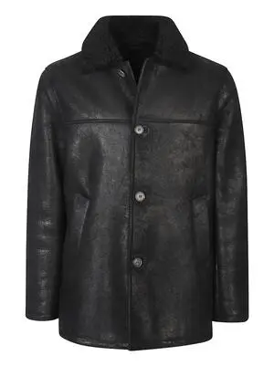 STEWART Steve-a Aviator Leather Jacket - Black