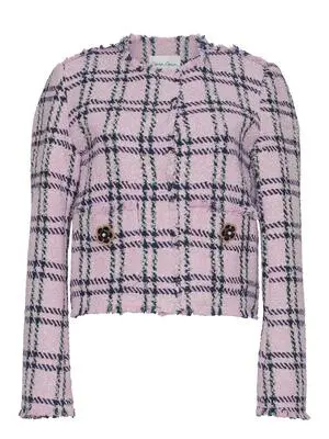 Cara Cara Waylin Boucle Tweed Jacket - Pink Green Boucle Plaid