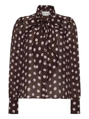 Cara Cara Printed Bow-tie Blouse - Joelle Dot Brown