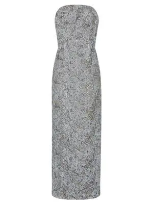 MILLY Meredith Embroidered Maxi Dress - Silver