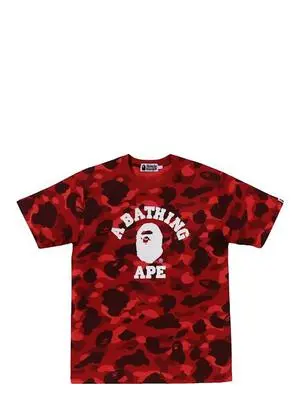 A BATHING APE Camo College Tee Shirt - Red