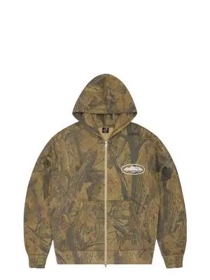 CORTEIZ Island Puff Print Zip Hoodie - Forest Camo