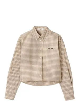 Miu Miu Checked Shirt - Cork Beige