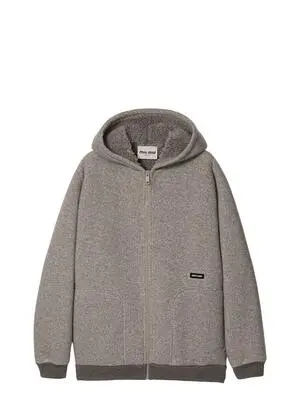 Miu Miu Fleece Hoodie Jacket - Marble Gray