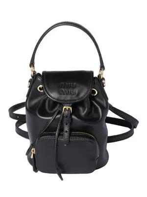 Miu Miu Leather Mini-backpack - Black