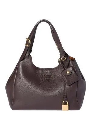 Miu Miu Leather Handbag - Dark Brown/papaya