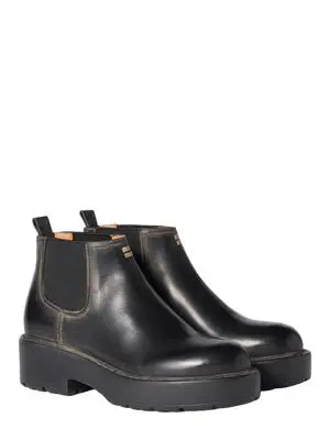 Miu Miu Leather Booties - Black