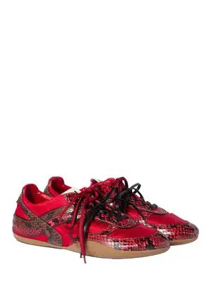 Miu Miu Gymnasium Technical Fabric And Ayers Leather Sneakers Red