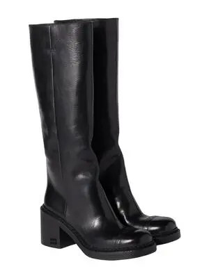 Miu Miu Leather Boots - Black
