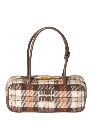 Miu Miu Beau Plaid Bag - Burnt Sienna/papaya