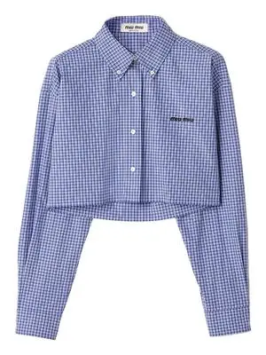 Miu Miu Checked Shirt - Sapphire Blue