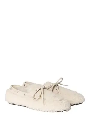Miu Miu Shearling Loafers - Natural