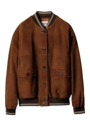 Miu Miu Suede Blouson Jacket - Brandy