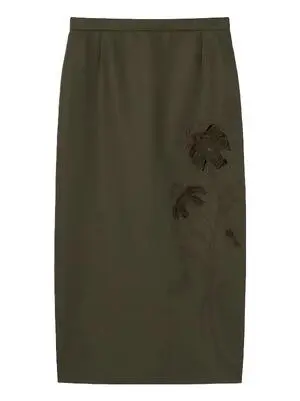 Gucci Wool Mohair Skirt With Embroidery - Green