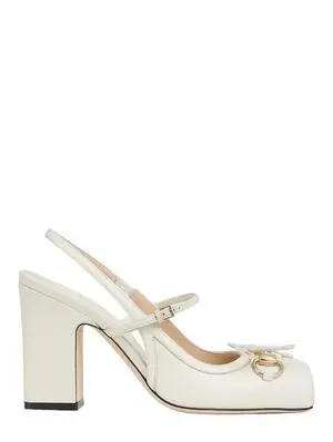 Gucci Horsebit Slingback Pump - White