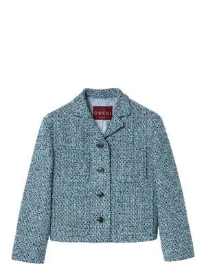 Gucci Wool Cotton Bouclé Jacket - Blue