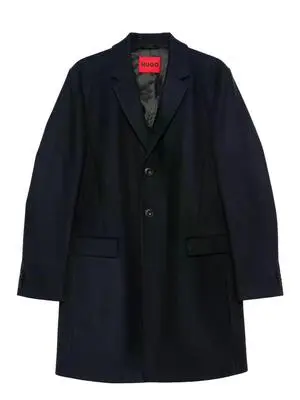 BOSS Notched-lapel Coat - Blue