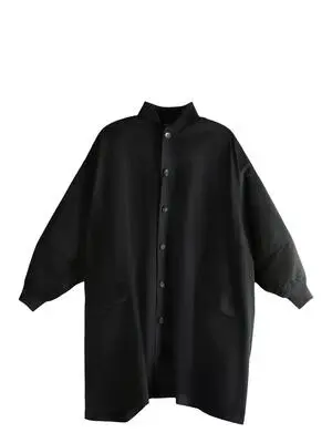 Yohji Yamamoto Buttoned Wool Coat - Black