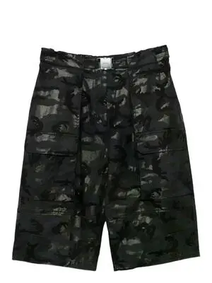JUUN.J Camouflage-print Cargo Shorts - Black