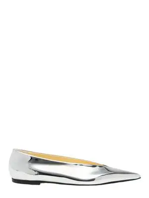 Proenza Schouler Slash Pointed-toe Flat Pumps - Silver