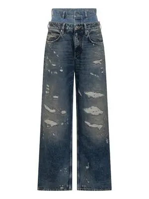 Dolce & Gabbana High-waisted Jeans With Layered Waist - Blue