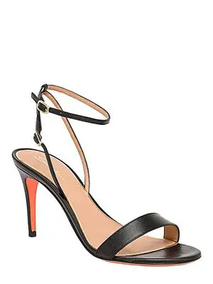 Santoni Leather High-heel Sandal - Black