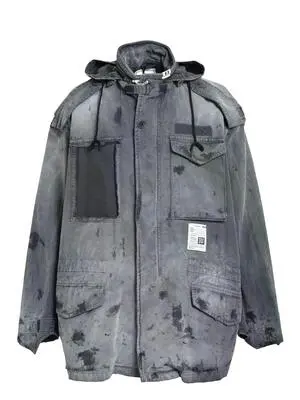 Mihara Yasuhiro Distressed Hooded Jacket - Black