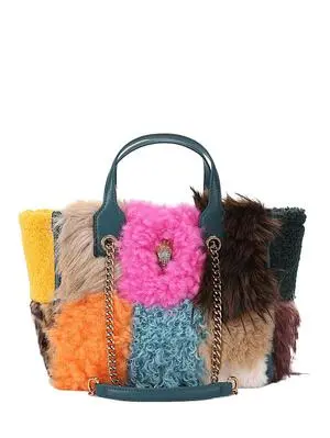 Kurt Geiger Hoxton Small Multicolor Faux Fur Shopper Bag - Open Miscellaneous