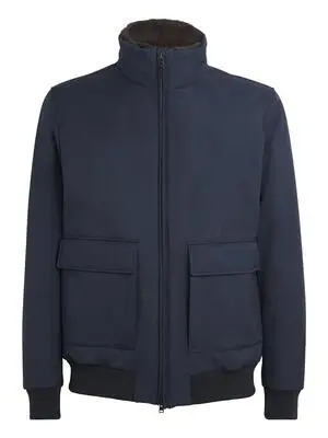 Herno Wool Bomber Jacket - Navy