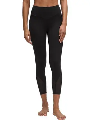 Lululemon Mesh-paneled High-rise Yoga Crops 23 - Black