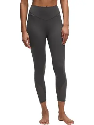 Lululemon Mesh-paneled High-rise Yoga Crops 23 - Graphite Grey