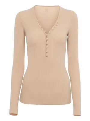 Chloé Merino Wool Knit Henley Shirt - Pink