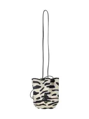 Ruslan Baginskiy Animal-print Drawstring Bucket Bag - White