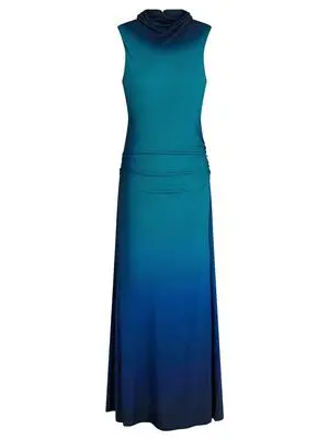 Simkhai Aldina Ruched Dégradé Maxi Dress - Teal
