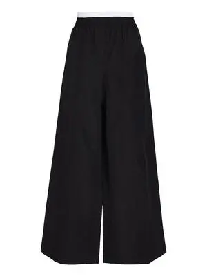 Simkhai Olly Cotton-blend Faille Wide-leg Pants - Black