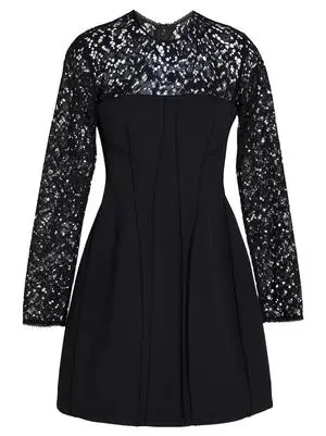 Simkhai Primm Twill-paneled Corded Lace Mini Dress - Black