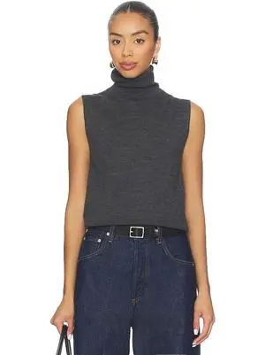LESET James Sleeveless Turtleneck - Charcoal Grey