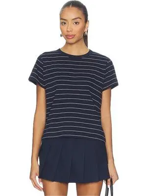 LESET The Margo Stripe Top Midnight & Natural Stripe