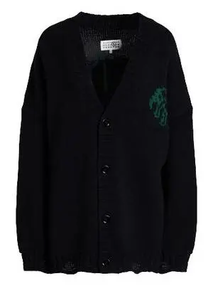 MAISON MARGIELA Virgin Wool Cardigan - Black
