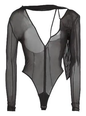 Jacquemus Bodysuit In Polyamide And Elastane - Brown