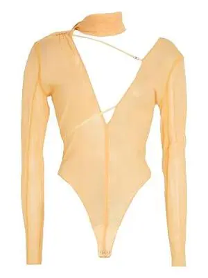 Jacquemus Bodysuit In Polyamide And Elastane - Orange